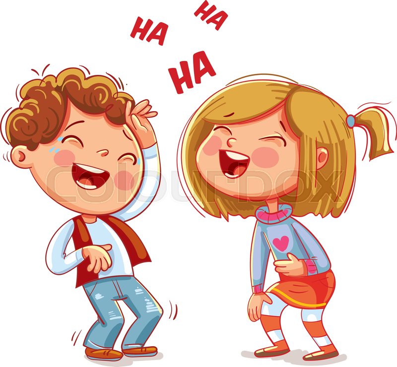 Children laugh fun. Funny cartoon ... | Stock vector | Colourbox