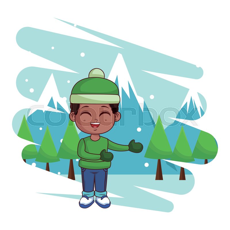 Cute winter boy cartoon vector ... | Stock vector | Colourbox