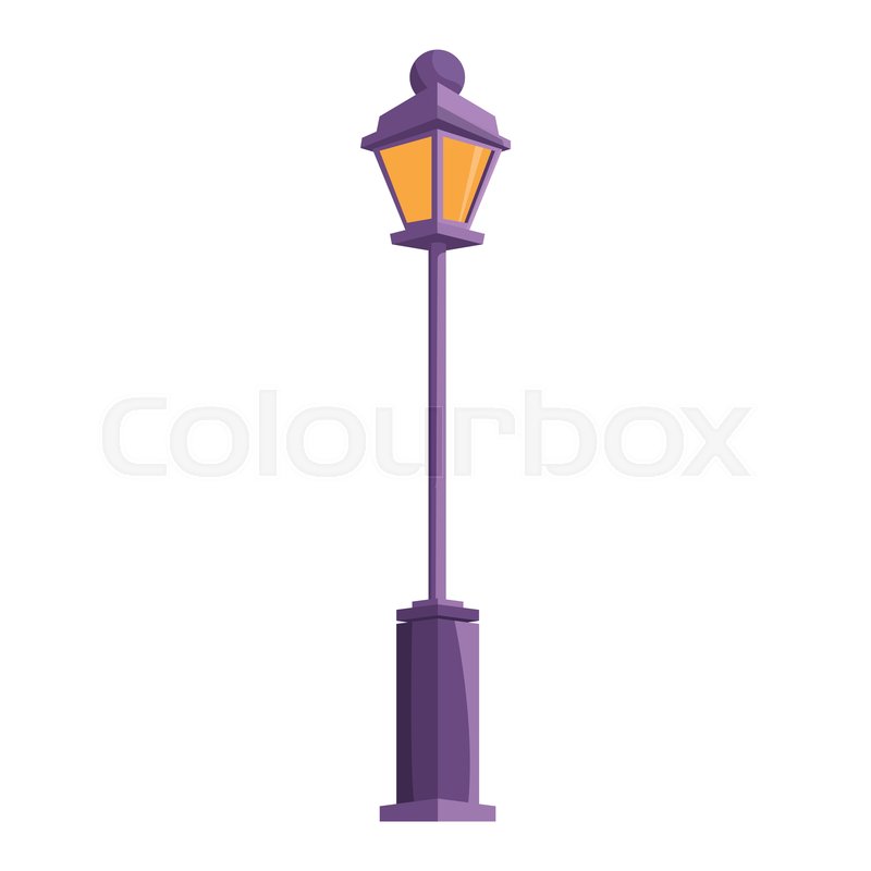 Purple street light cartoon vector ... | Stock vector | Colourbox