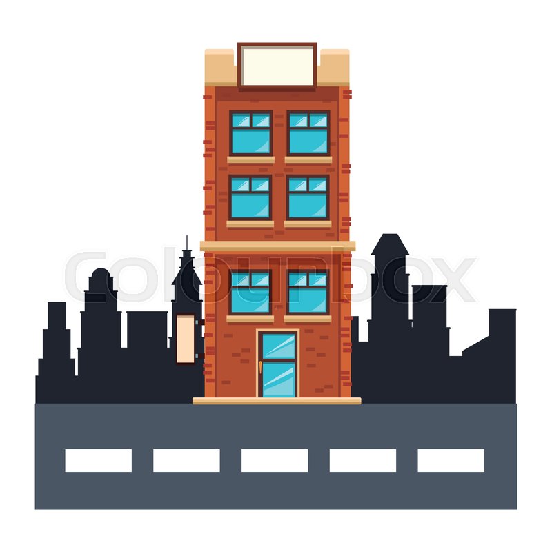 Apartments building cartoon vector ... | Stock vector | Colourbox