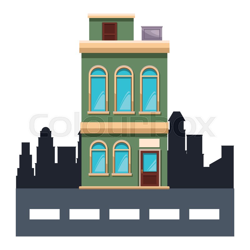 Apartments building cartoon vector ... | Stock vector | Colourbox