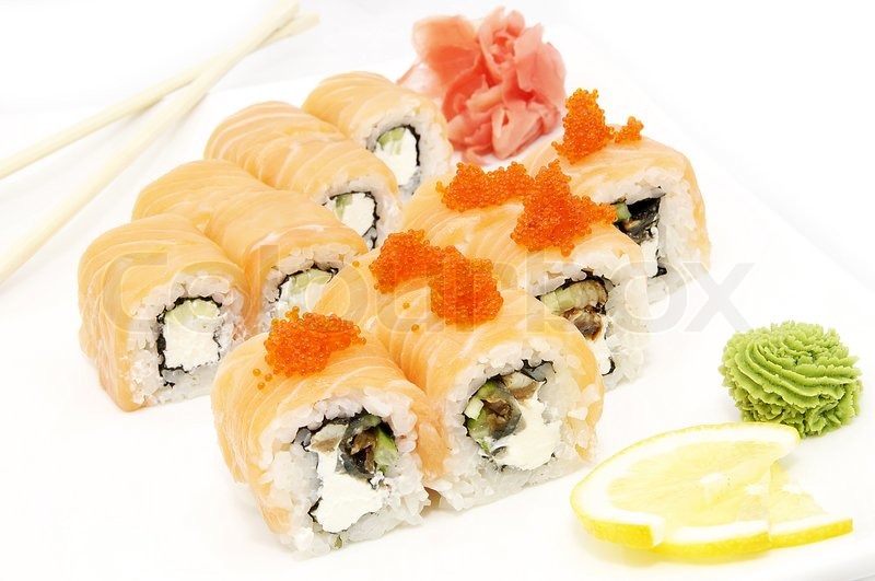 Japanese sushi fish and seafood on ... | Stock image | Colourbox