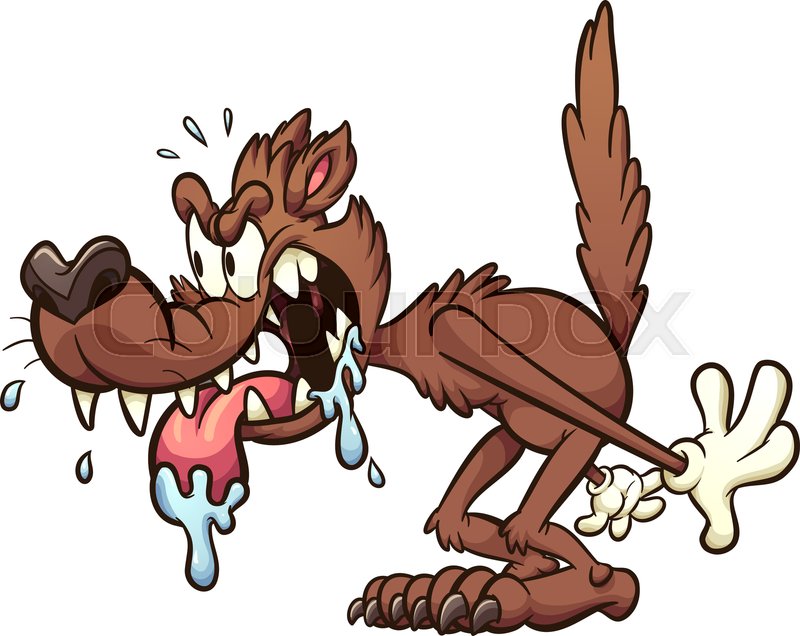 Hungry cartoon wolf. Vector clip art ... | Stock vector | Colourbox