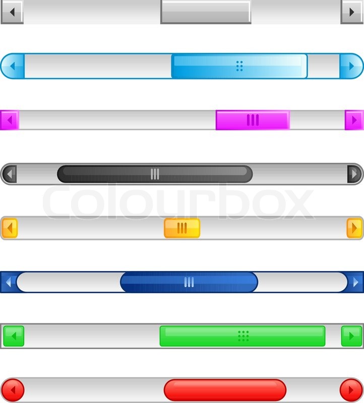 Sliders and scroll buttons | Stock vector | Colourbox