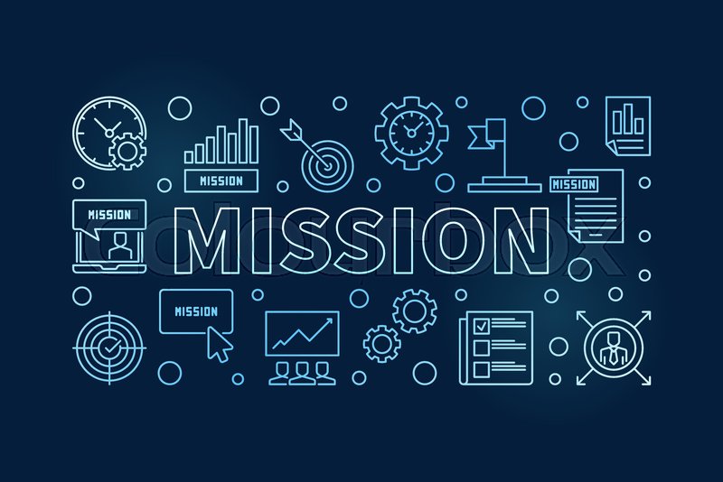 Mission vector blue outline ... | Stock vector | Colourbox