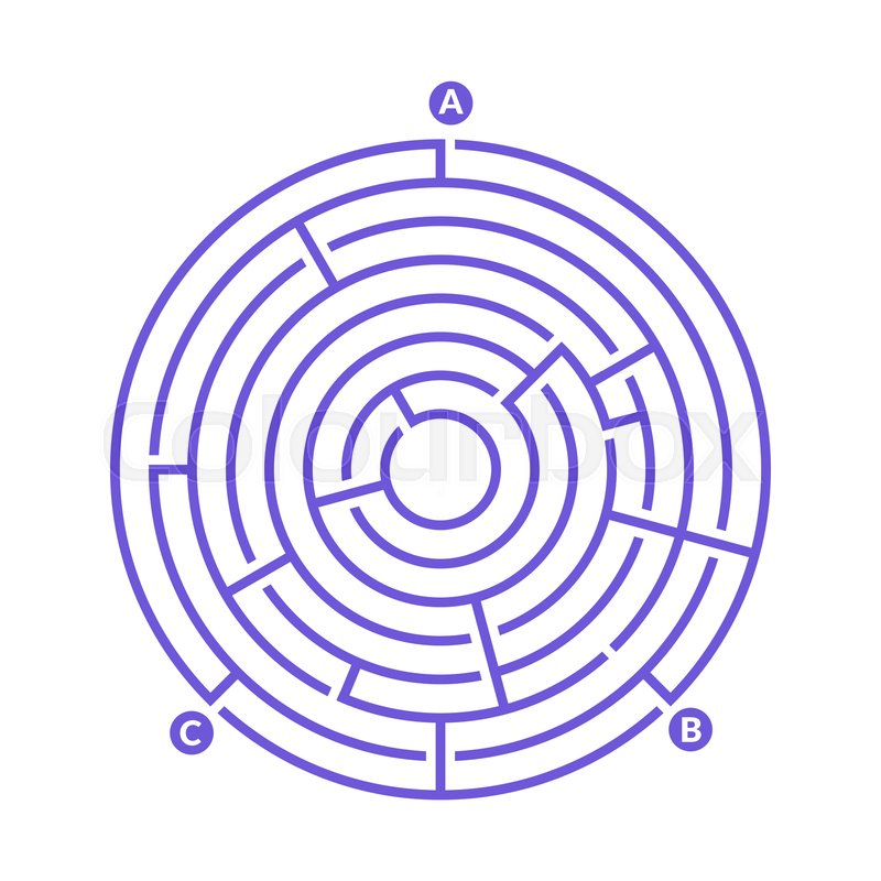 Simple round maze labyrinth game for ... | Stock vector | Colourbox