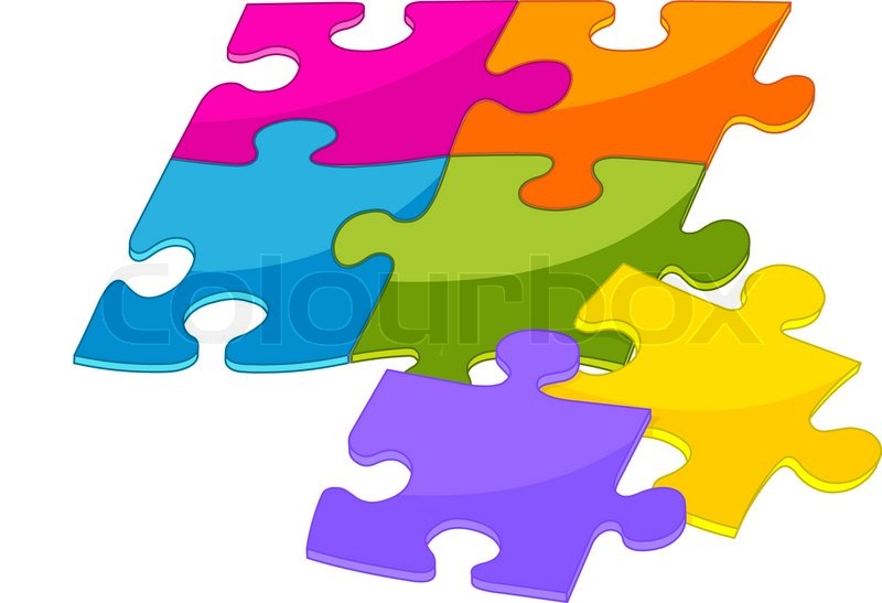Bunte Puzzleteile | Stock-Vektor | Colourbox