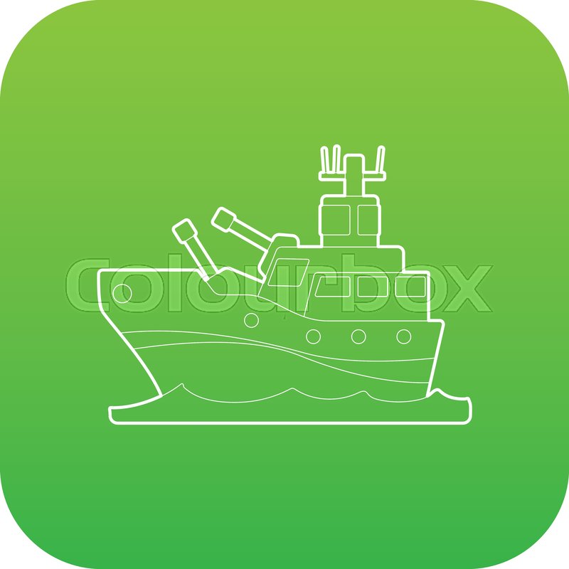 Battleship icon green vector isolated ... | Stock vector | Colourbox