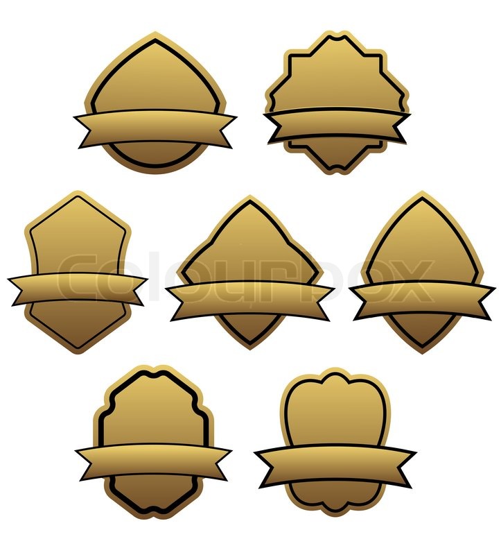 Set of golden labels for design food ... | Stock image | Colourbox