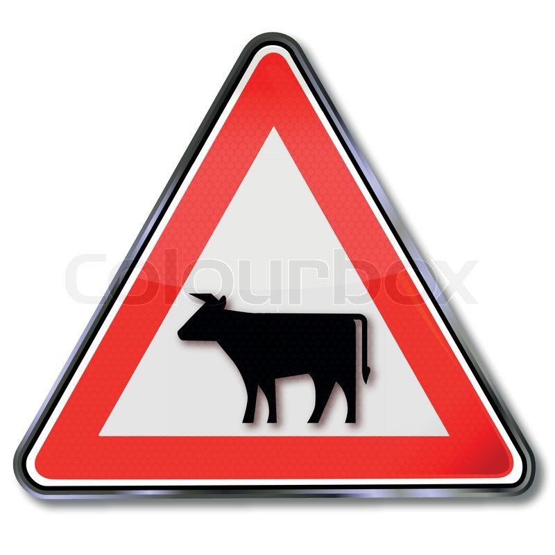 Street Sign cow | Stock vector | Colourbox