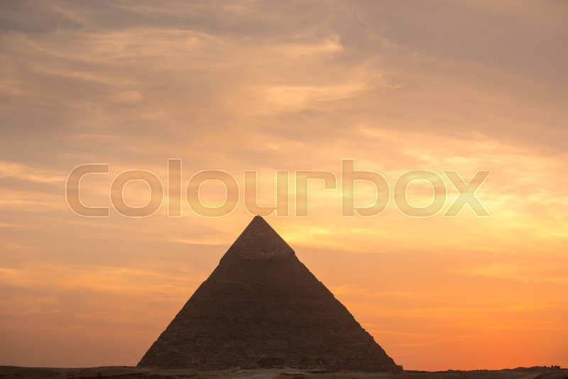 The Great pyramid on sunset in Giza, ... | Stock image | Colourbox