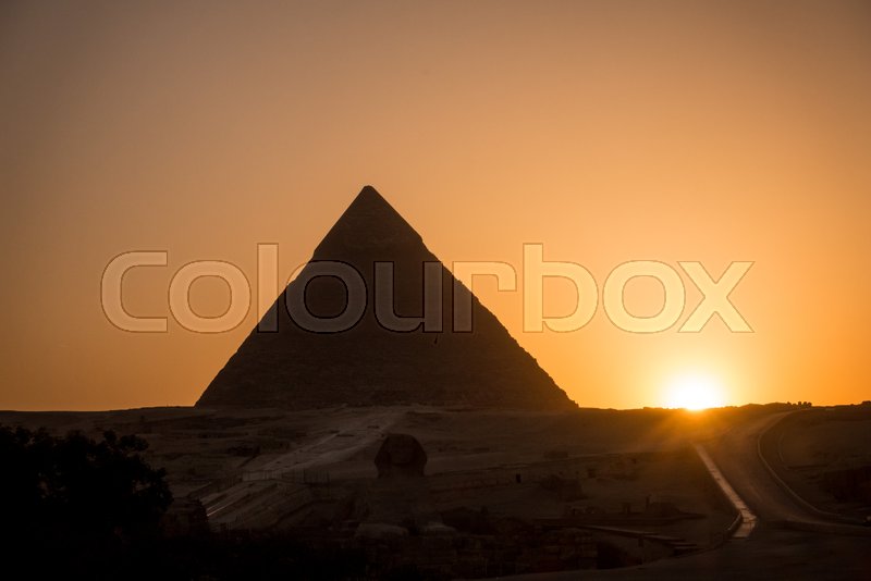 The Great pyramid on sunset in Giza, ... | Stock image | Colourbox