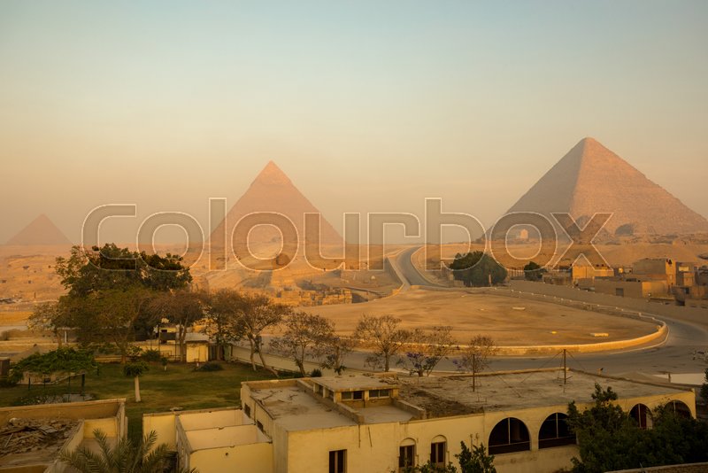 The Great pyramid on sunset in Giza, ... | Stock image | Colourbox