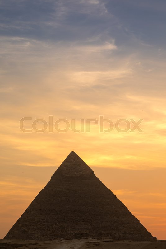 The Great pyramid on sunset in Giza, ... | Stock image | Colourbox