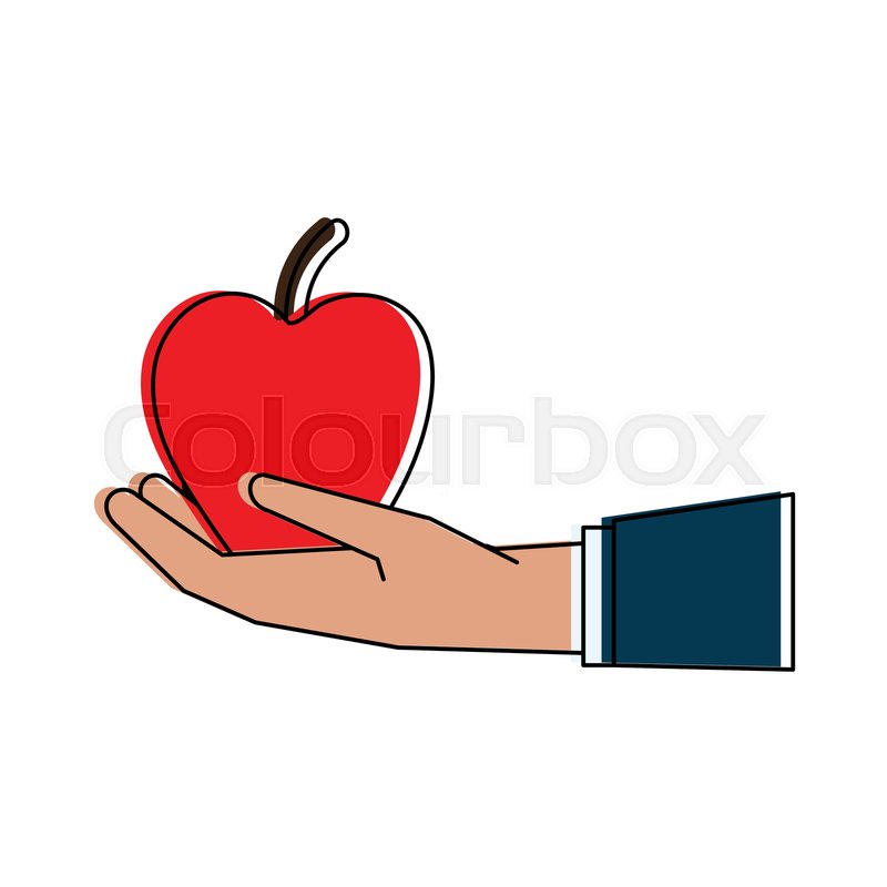 Hand holding apple fruit icon image ... | Stock vector | Colourbox