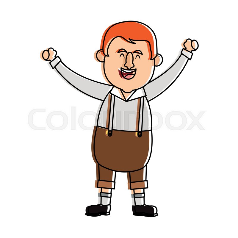 Happy man in folk german costume ... | Stock vector | Colourbox