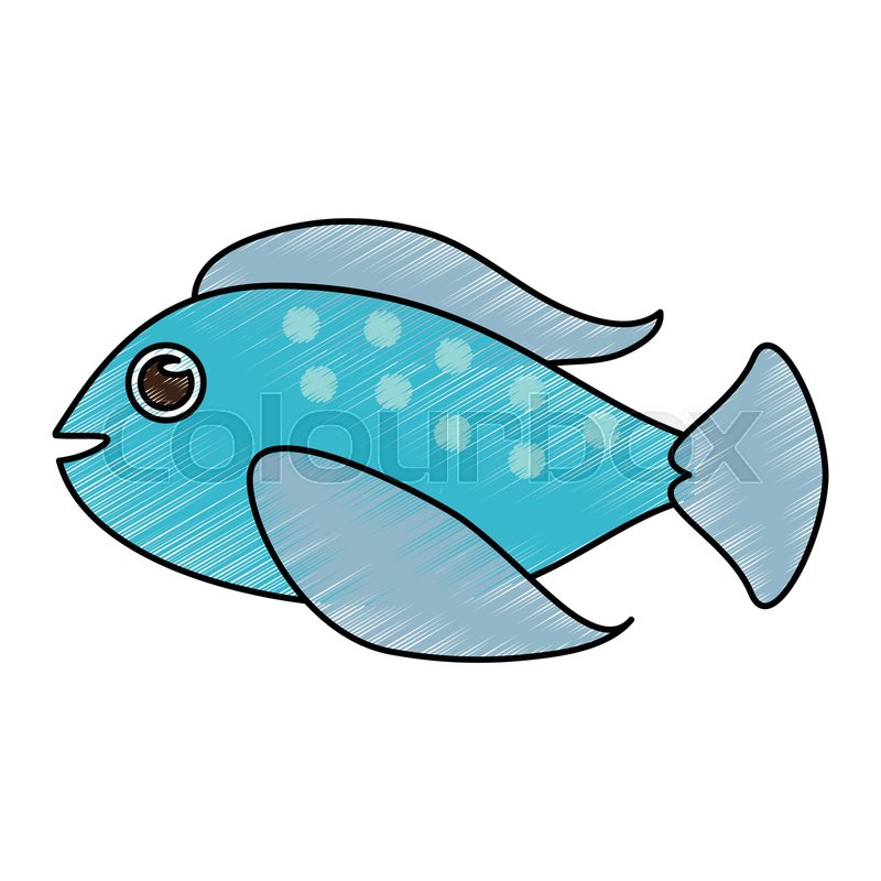 Cute Blue Fish Clipart