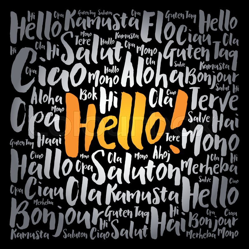 Hello word cloud in different ... | Stock vector | Colourbox