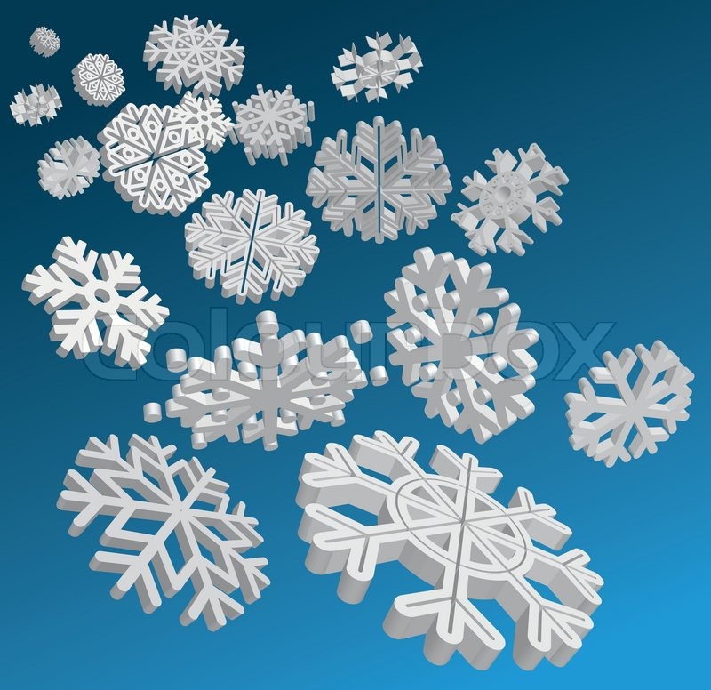 3D Snowflakes | Stock-Vektor | Colourbox