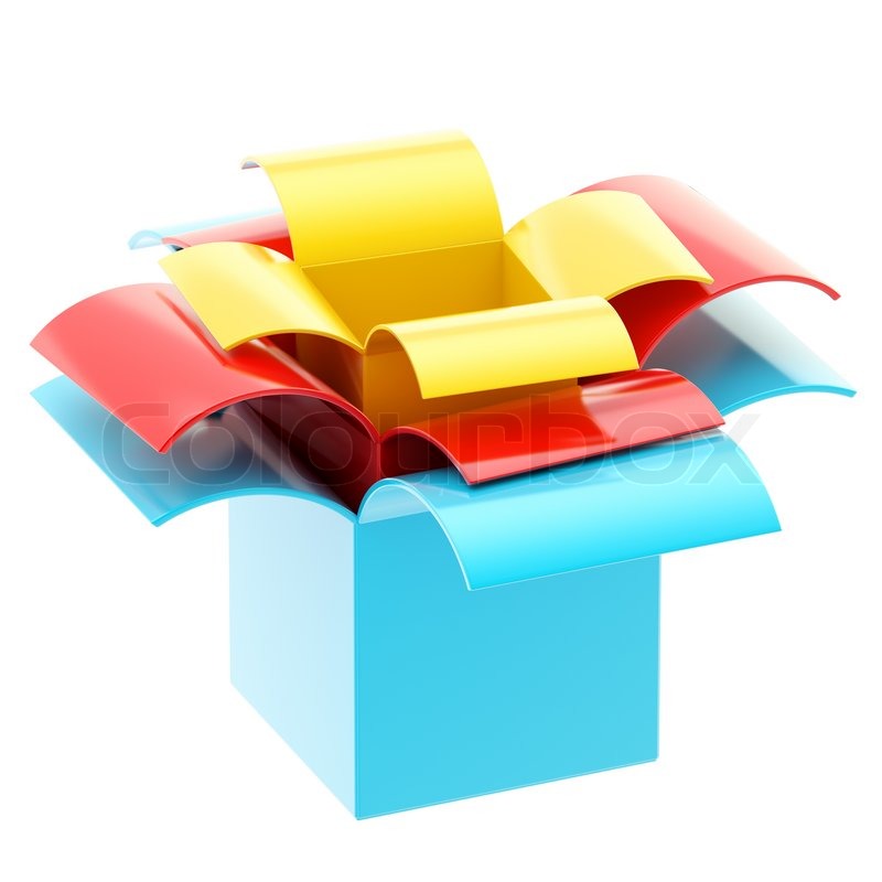 Three colorful gift boxes isolated | Stock image | Colourbox
