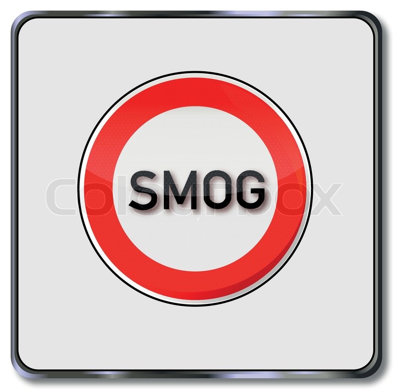 Road sign smog and air pollution | Stock vector | Colourbox