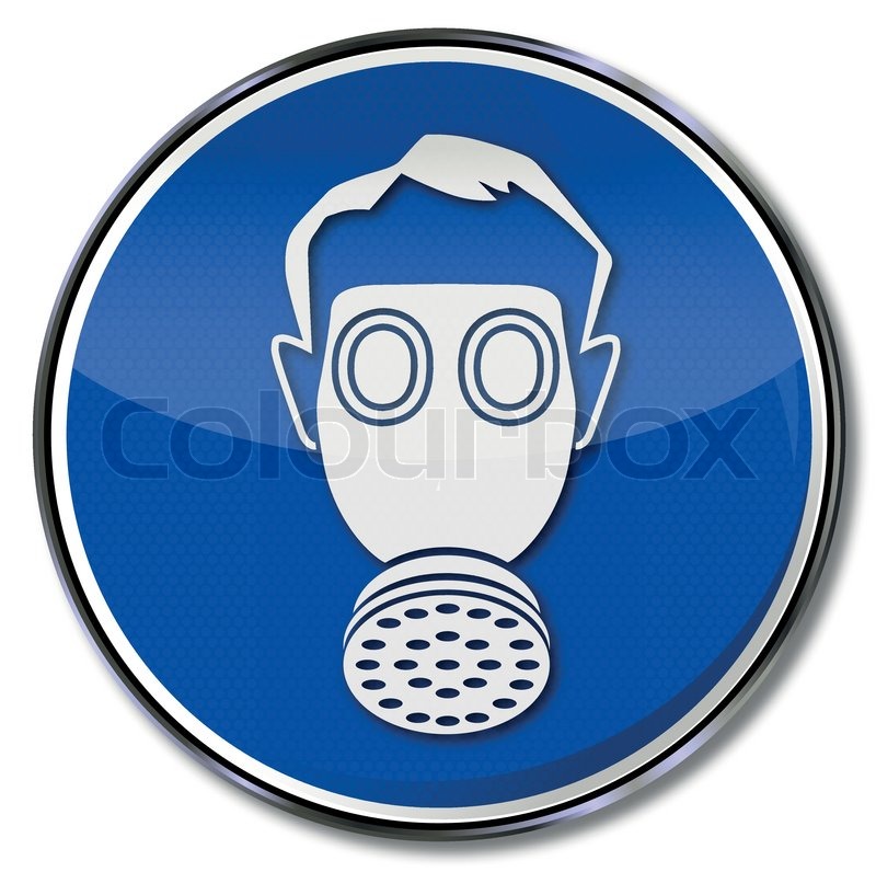 Road sign gas mask and Environment | Stock vector | Colourbox