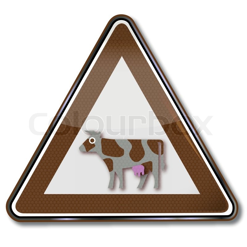 Cow traffic sign | Stock vector | Colourbox