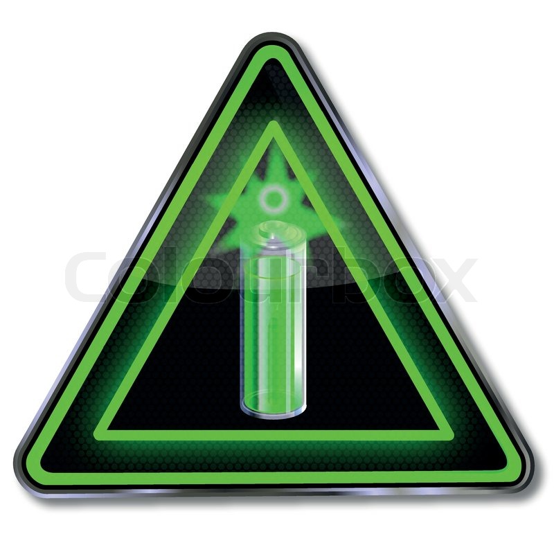 Road sign and rechargeable battery ... | Stock vector | Colourbox