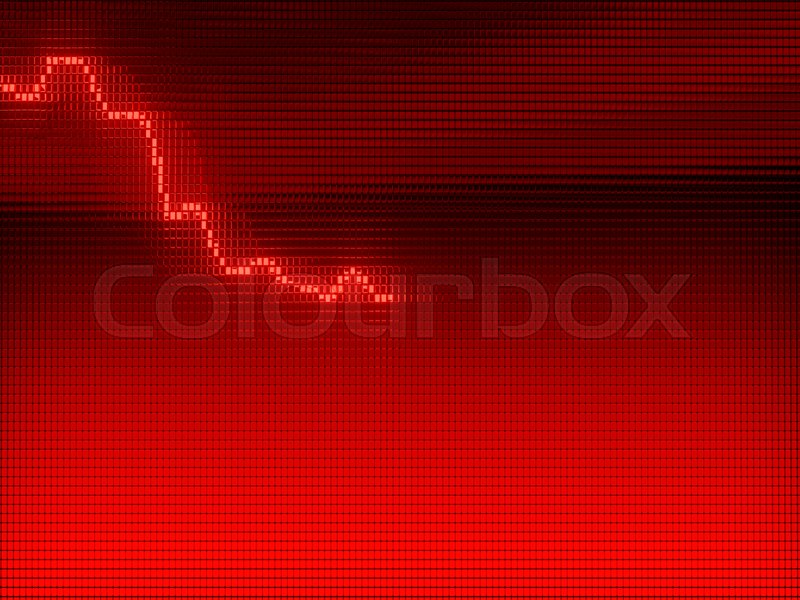 Red Graph moving down on chart as ... | Stock image | Colourbox