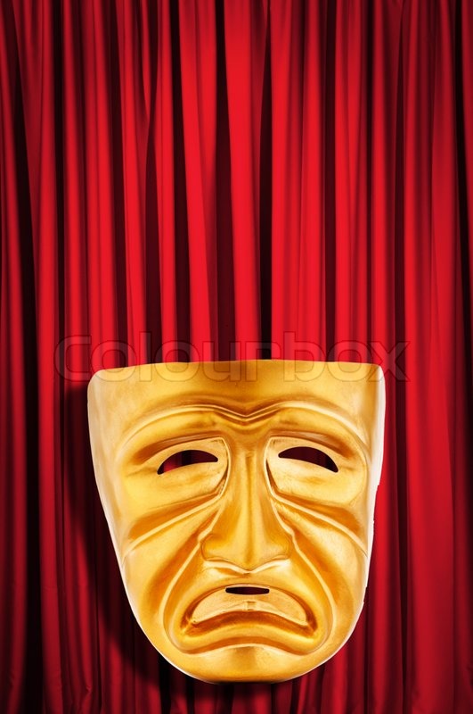 Theatre performance concept with masks | Stock image | Colourbox