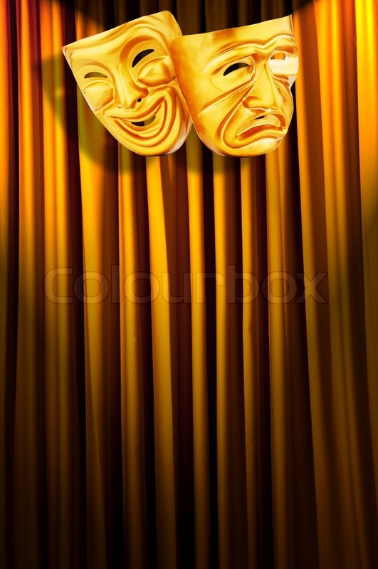 Theatre performance concept with masks | Stock image | Colourbox