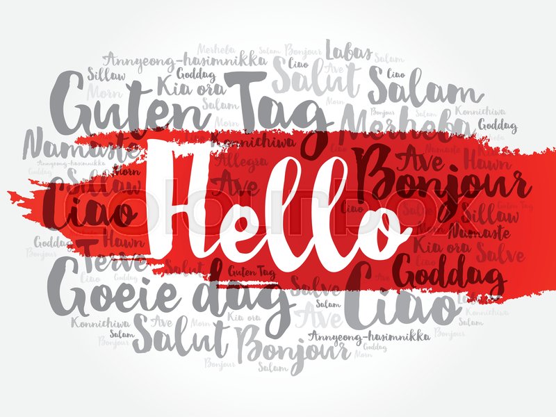 Hello word cloud in different ... | Stock vector | Colourbox