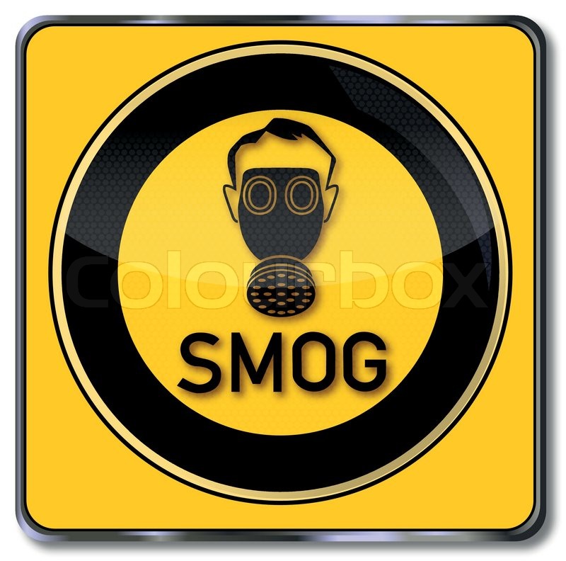 Road sign smog and air pollution , | Stock vector | Colourbox