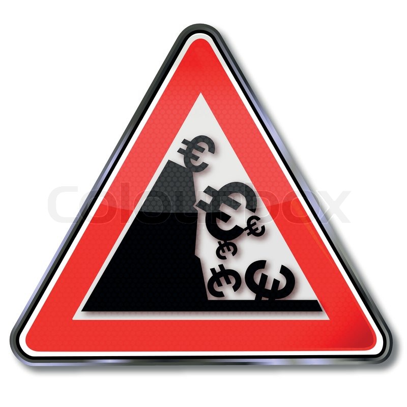 Road sign falling prices | Stock vector | Colourbox
