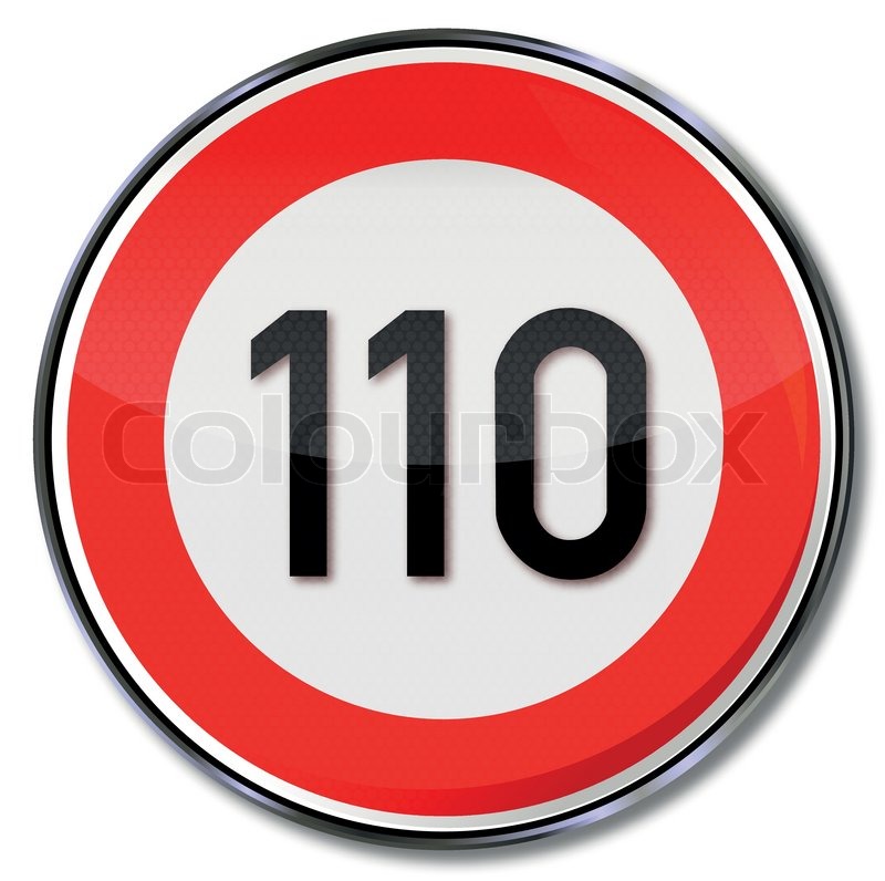 Traffic sign speed limit 110 | Stock vector | Colourbox