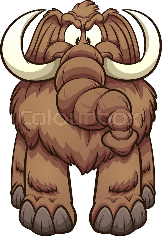 Big angry cartoon mammoth. Vector clip ... | Stock vector | Colourbox