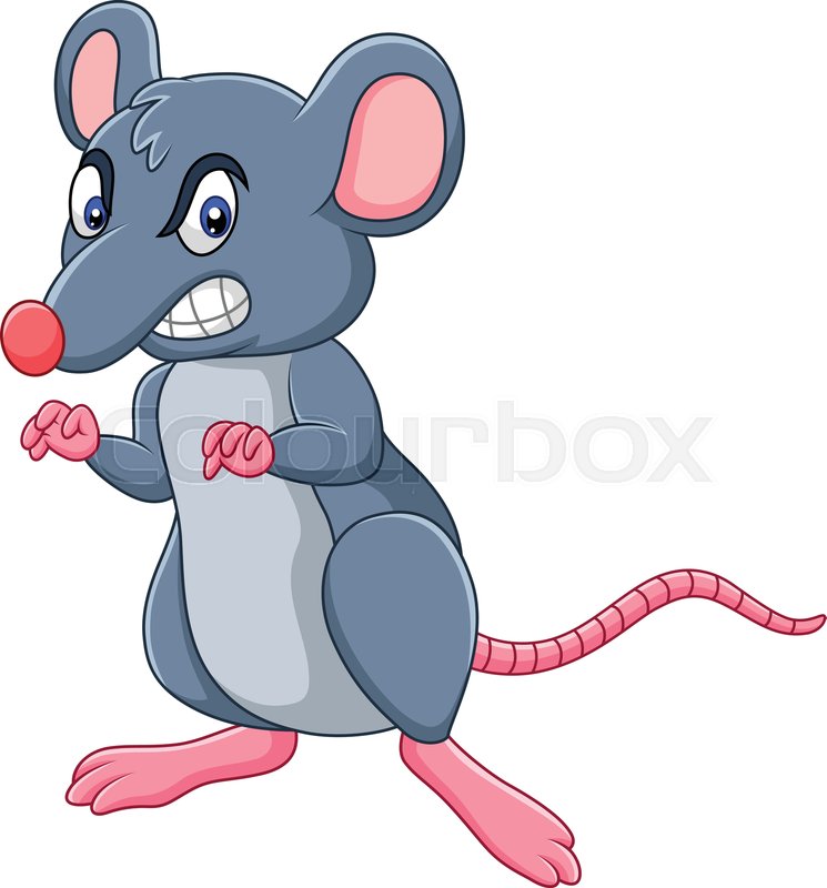 Cartoon rat with angry expression | Stock vector | Colourbox