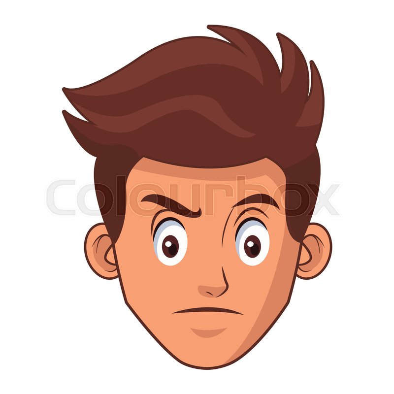 Man only face vector illustration ... | Stock vector | Colourbox