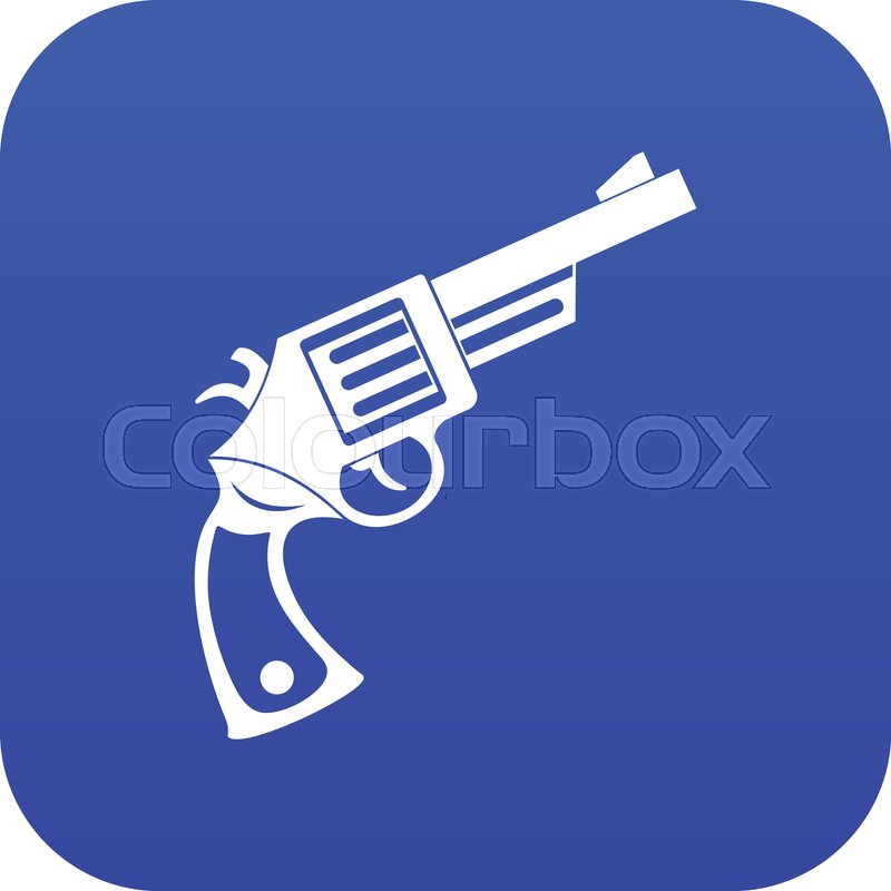 Vintage revolver icon digital blue for ... | Stock vector | Colourbox