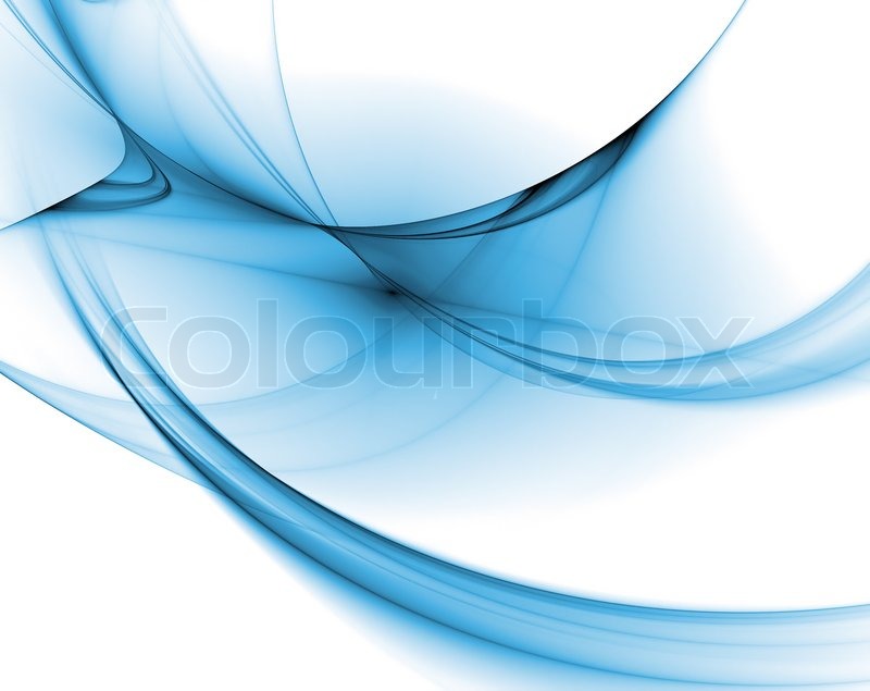 Blue swoop fractal over white | Stock Photo | Colourbox