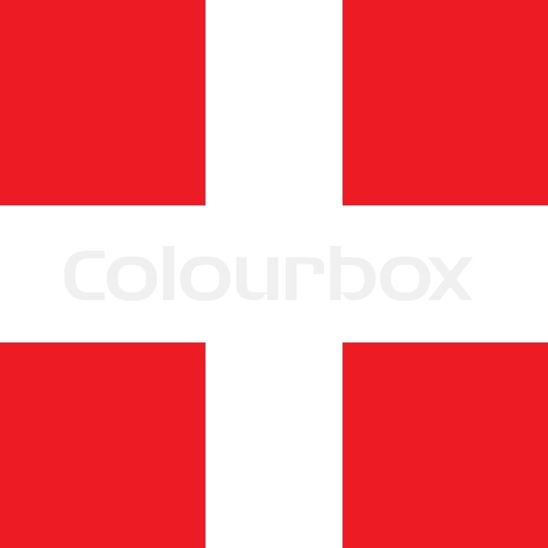 Danish square flag - europe | Stock vector | Colourbox