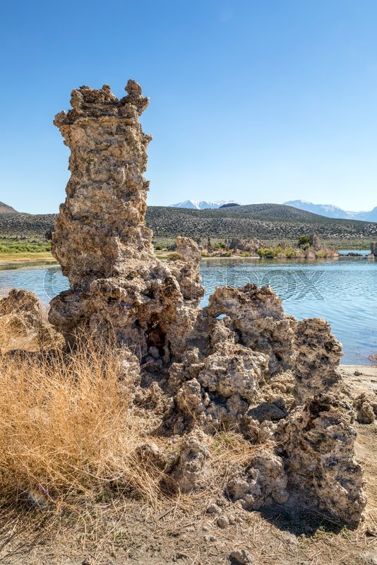 Geologic formations called tufa towers ... | Stock image | Colourbox