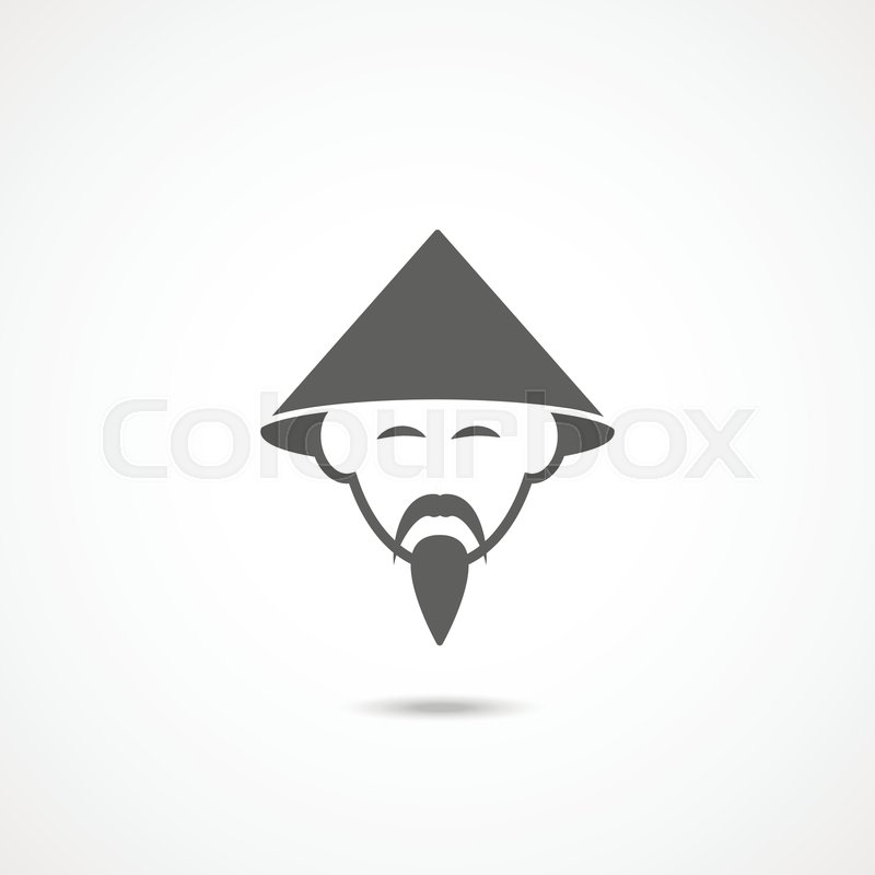 Chinese man icon on white background | Stock vector | Colourbox