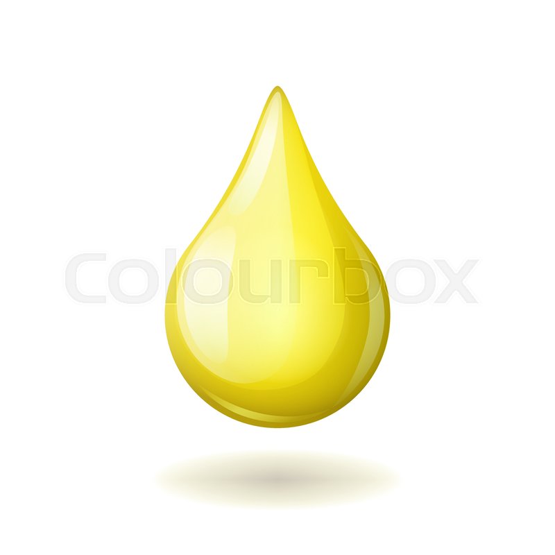Yellow bright natural oil drop ... | Stock vector | Colourbox