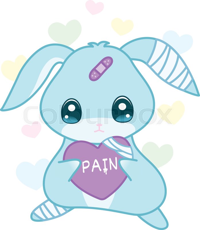Cute suffering rabbit with injured ... | Stock vector | Colourbox