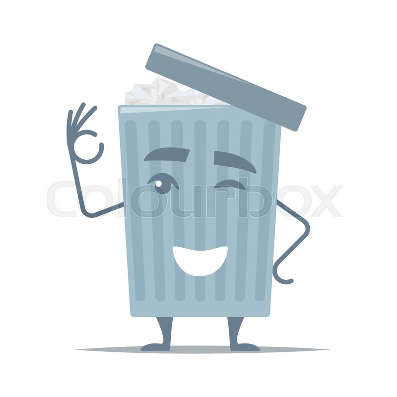 Cartoon Trash Can
