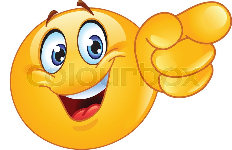 Pointing forward emoticon | Stock vector | Colourbox