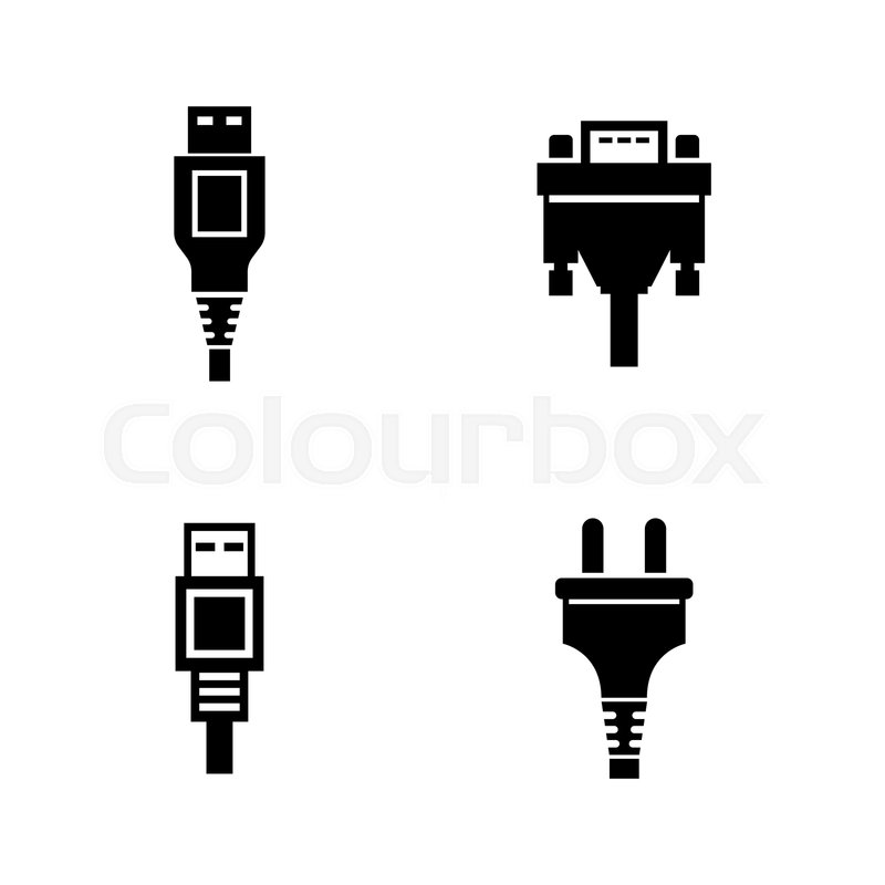 PC Plug, Digital Connector. Simple ... | Stock vector | Colourbox