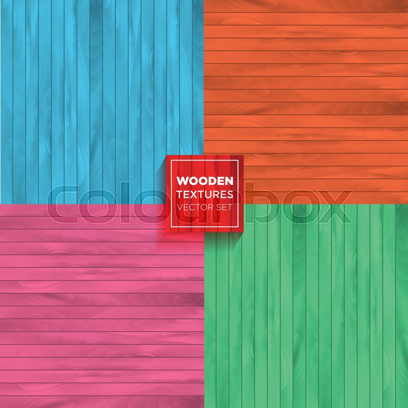 Wood texture set. Color vector set of ... | Stock vector | Colourbox