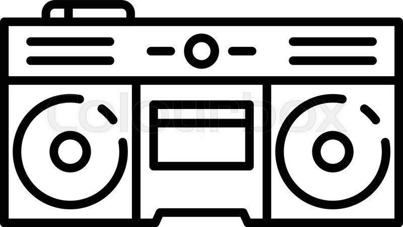 Boom box icon. Outline boom box vector ... | Stock vector | Colourbox